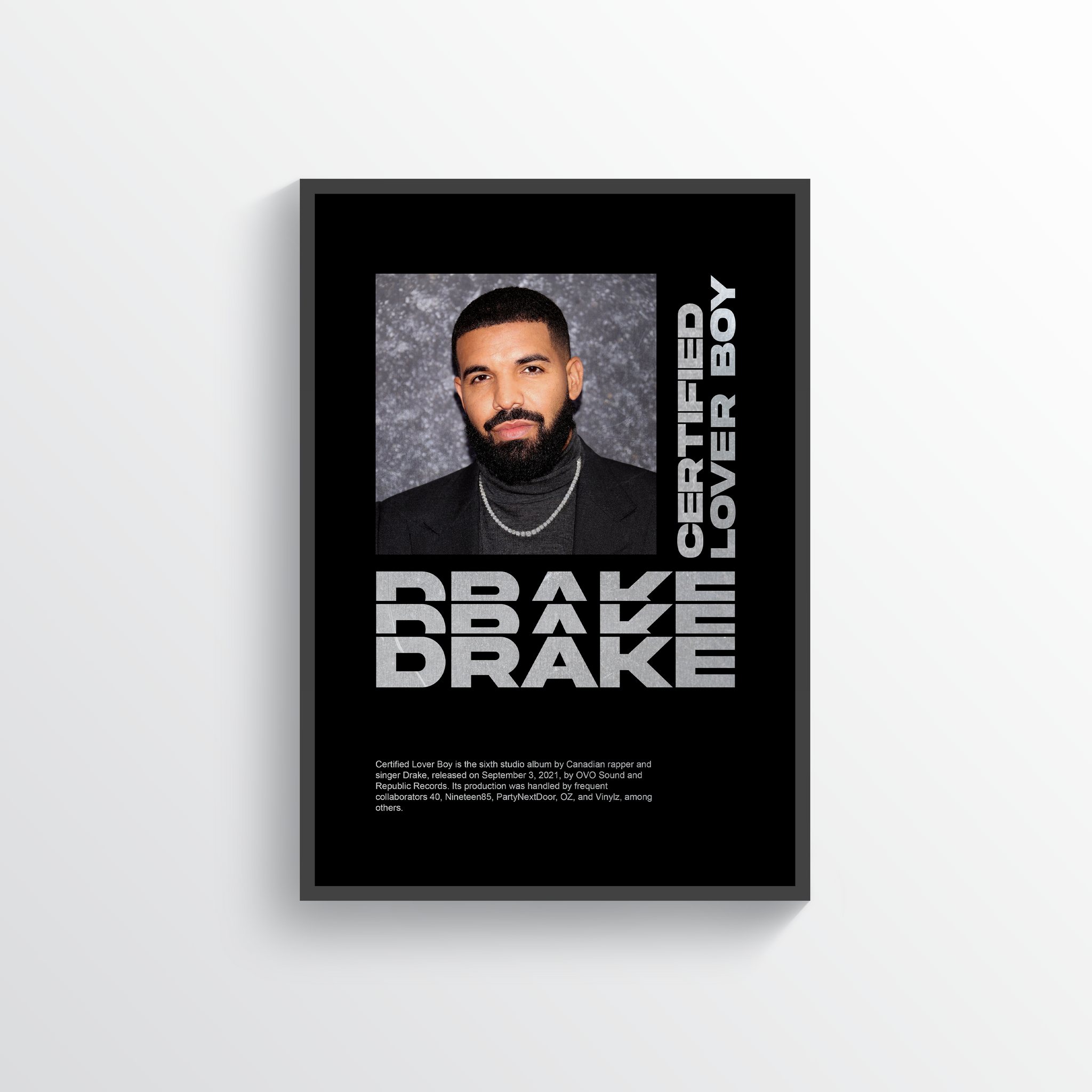 Drake Certified Lover Boy Poster Stylish Wall Art 24 Posters