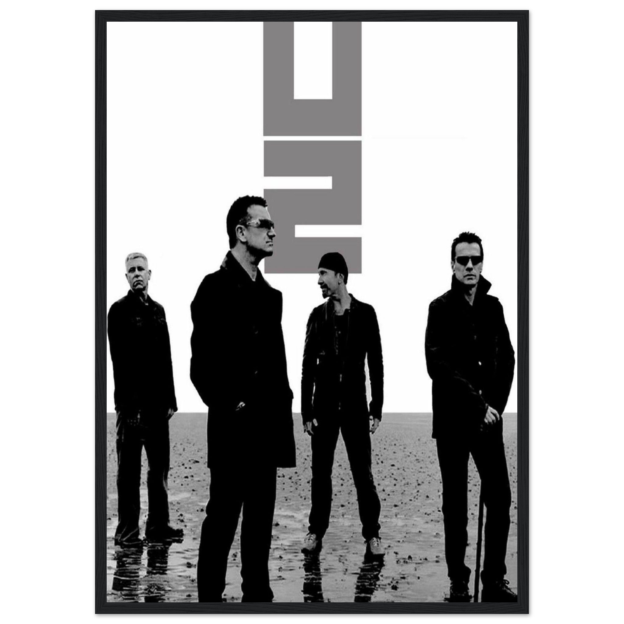 U2 Black-and-White Shoreline Band Portrait Poster – 24posters
