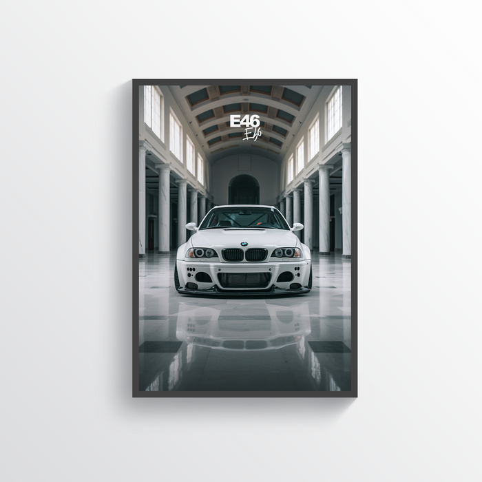 BMW E46 M3 Front View Poster - Symmetrical Corridor – 24posters