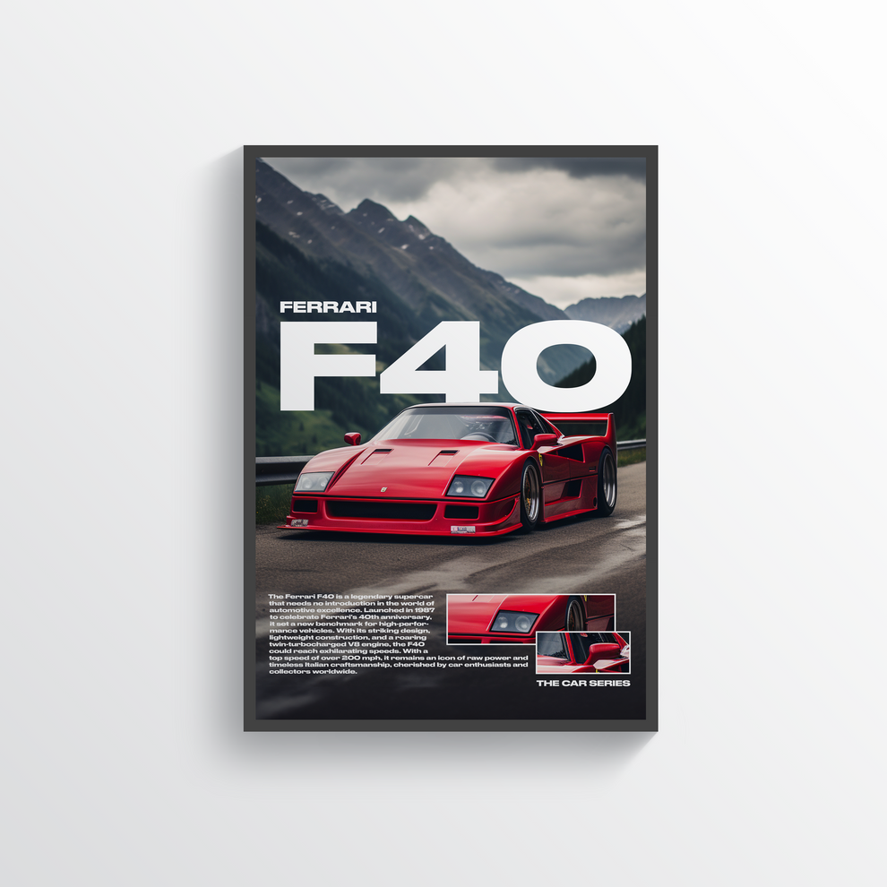 Ferrari F40 Poster - Classic Car Art for Your Space | 24posters