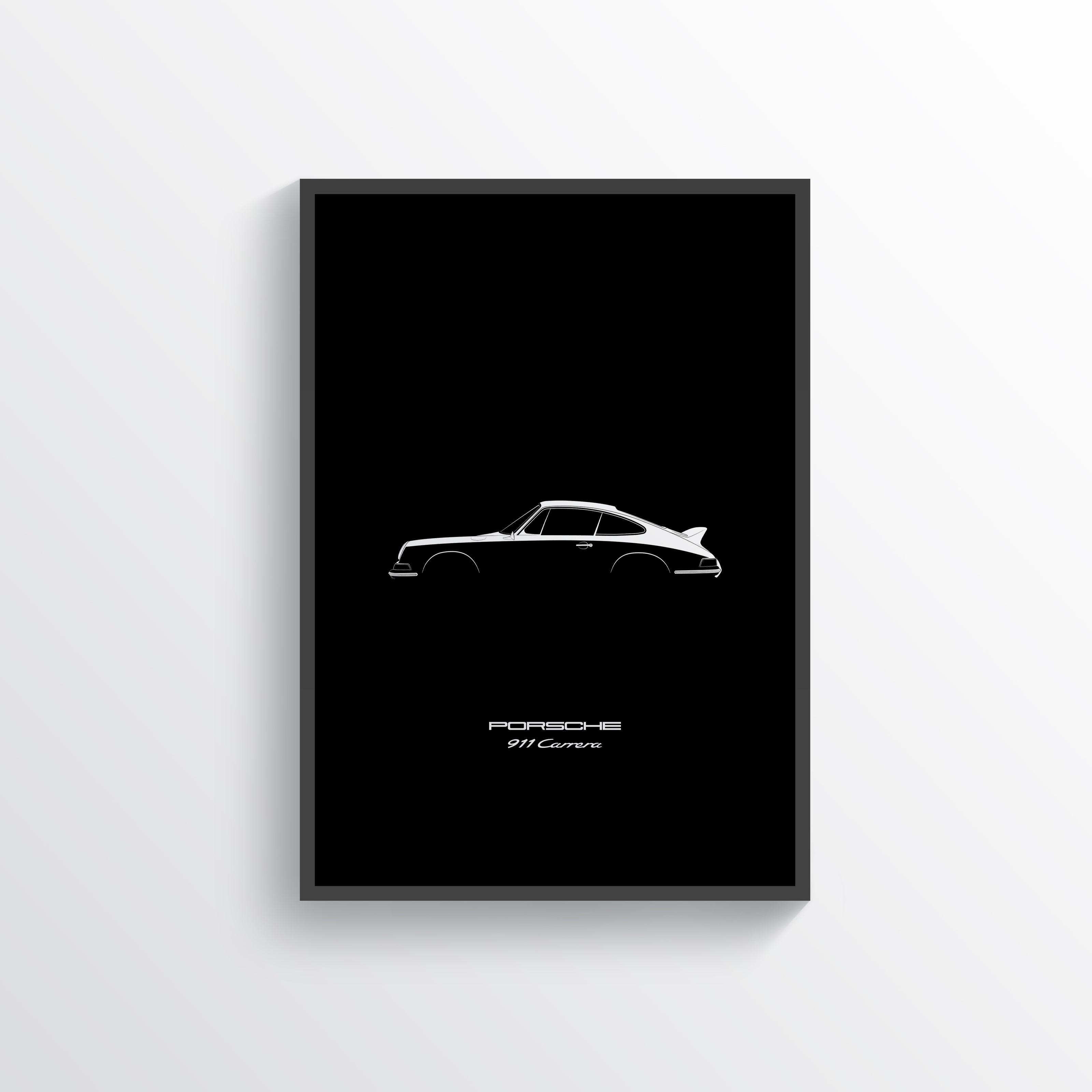 Minimalist Porsche 911 Carrera Line Art Poster – 24posters
